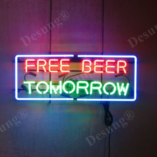 New Free Beer Tomorrow 20"x10" Neon Light Sign Lamp Bar Night Party ...