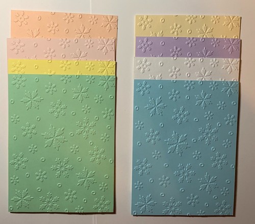 EMBOSSED STAMPIN' UP CARDSTOCK CARD FRONTS SET OF 8 SHEETS "Snowflakes ...
