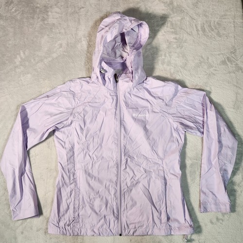 Columbia Jacket Womens Large Lavender Hooded Rain Shell Nylon Hiking ...