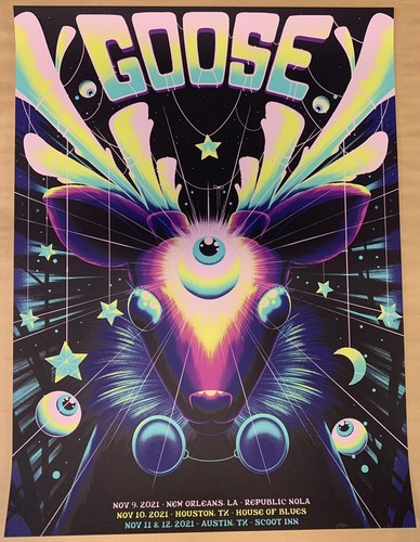 Goose Concert Band Poster Austin Texas Nov. 11 & 12 2021 Numbered | eBay