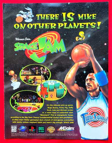 1997 SPACE JAM Michael Jordan PlayStation CD-ROM Video Game - Promo ...