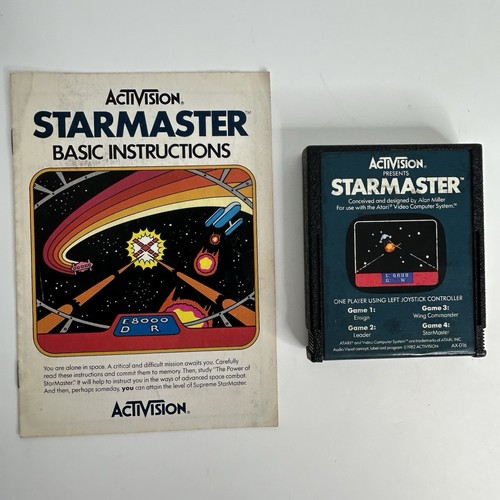 1982 Starmaster Atari 2600 Activision Video Game Cartridge With Manual ...