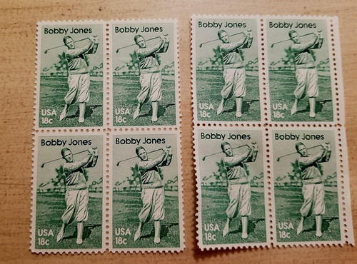U.S. Unused Bobby Jones 18c Stamp 2 BLOCKS of 4 Scott #1933 | eBay