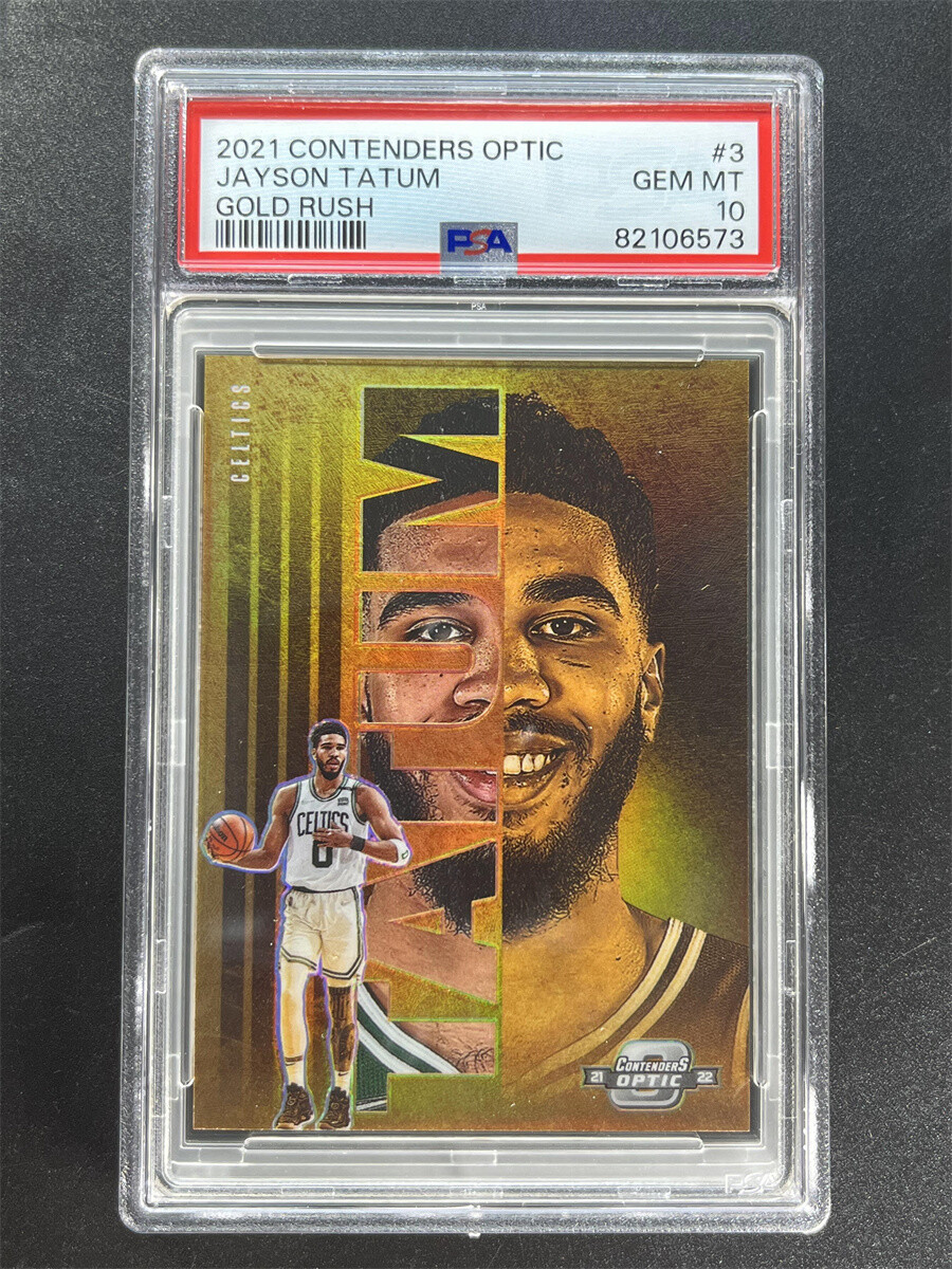 Jayson Tatum 2021 Contenders Optic #3 Gold Rush /(SSP) PSA 10 Price ...