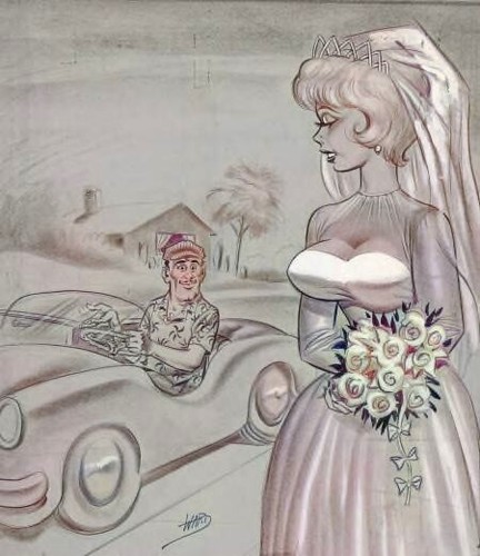 Bill Ward Vintage Pin-Up Married Comic Art Illustration Matted ...
