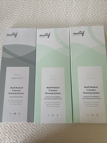 Motif Medical C-Section Dressing System Step 1 & 2 Waterproof Bandages ...