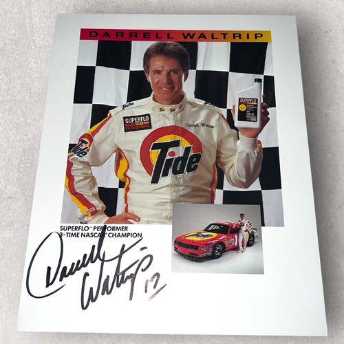Darrell Waltrip VINTAGE RACING SHOT 8x10 HOFer signed SUPERFLO MONTE ...
