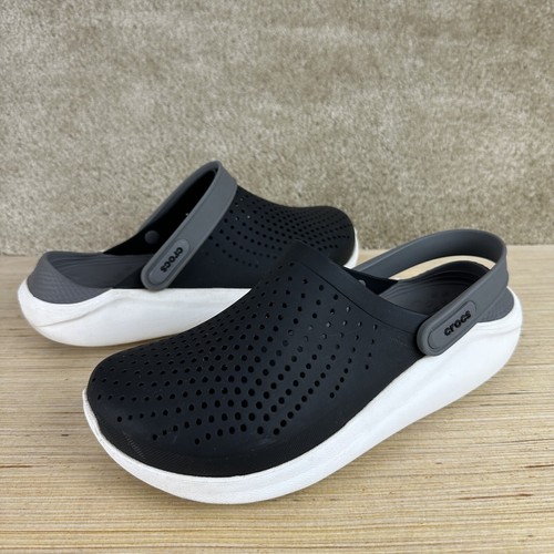 CROCS Literide Clog Mens 7 Womens 9 white black Memory Foam Insole ...
