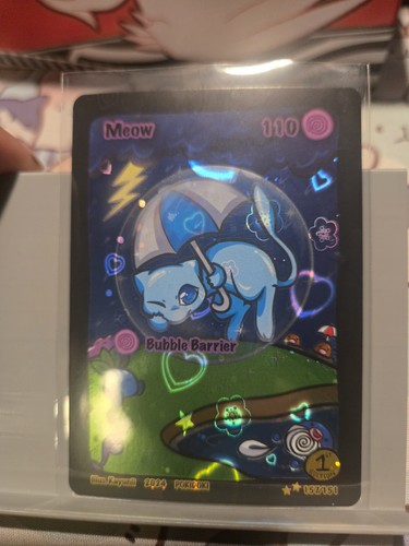 Meow Bubble Mew Pokidoki 157 Full Art 1st EDITION Chef Ken Lee Fan Art ...