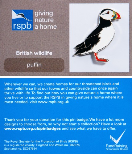 RSPB Pin Badge GNaH Puffin on grey (2015 Release) P00442 | eBay UK