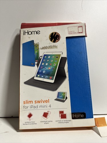 iHome Slim Swivel Folio For iPad Mini Sleep/Wake Technology Color Blue ...