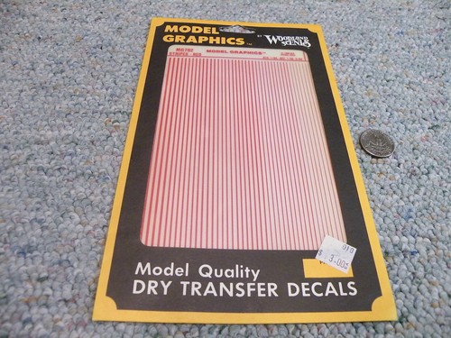 Woodland Scenics decals HO Dry Trf MG762 Stripes red .010 1/64 .022 1/ ...