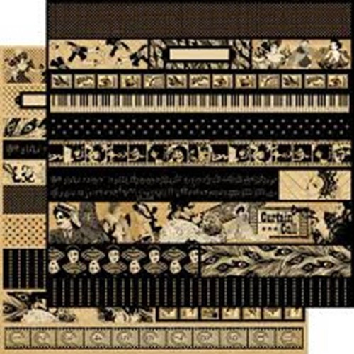 Graphic 45 Curtain Call Collection 12 x 12 Curtain Call Borders Music ...