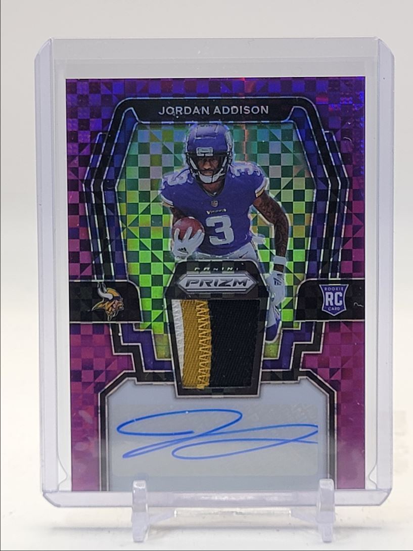 Jordan Addison 2023 Prizm #RPA-JA Rookie Patch Auto - Purple Power /49 ...