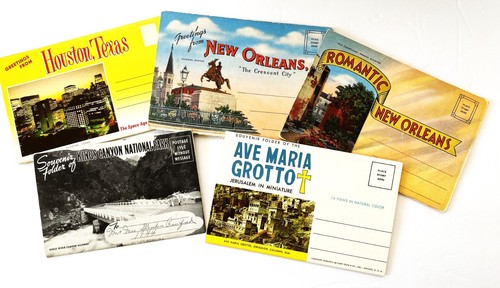 Vintage Lot (5) Assorted United States Souvenir Postcard Folders Albums ...