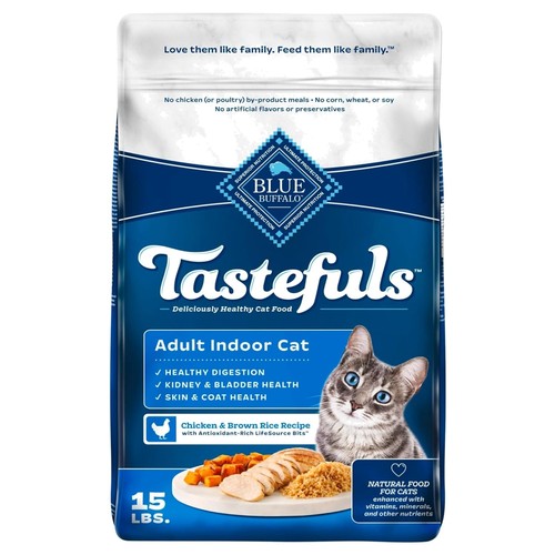 Delicious Chicken & Brown Rice Dry Food for Indoor Cats, 15-lb Bag, All ...