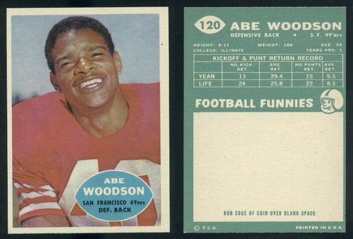 (63353) 1960 Topps FB 120 Abe Woodson San Francisco 49ers-NM+ | eBay