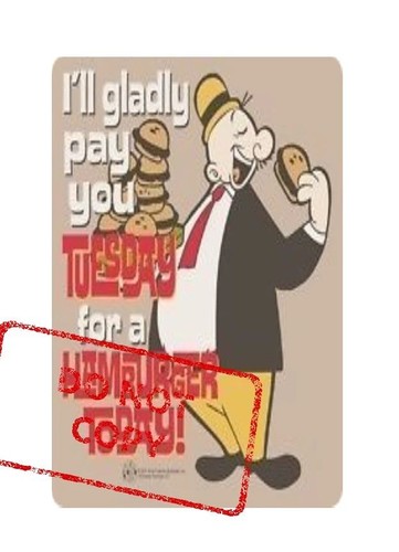 Wimpy Gladly Pay Tuesday Hamburger Today Retro Popeye Tv 8x10 | eBay