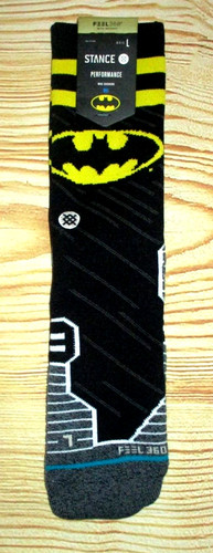 MENS STANCE BATMAN PERFORMANCE BLACK CREW SOCKS SIZE L (9/13) | eBay