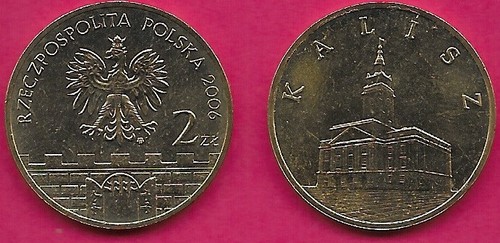 POLAND 2 ZLOTE 2006 UNC 1 YEAR TYPE,KALISZ CITY HALL (KALISCH) IS A ...