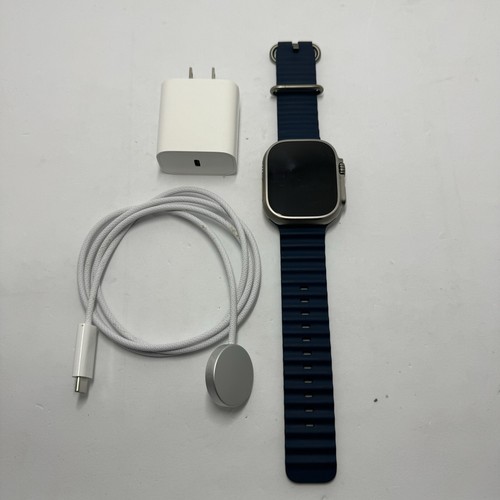 Apple Watch Ultra 2 49mm Titanium Case Blue Ocean Band MINT MREG3LW/A ...