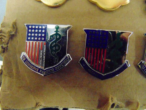 MILITARY INSIGNIA CREST DUI SET OF 2 MEDICAL CORPS TO CONSERVE FIGHTING ...