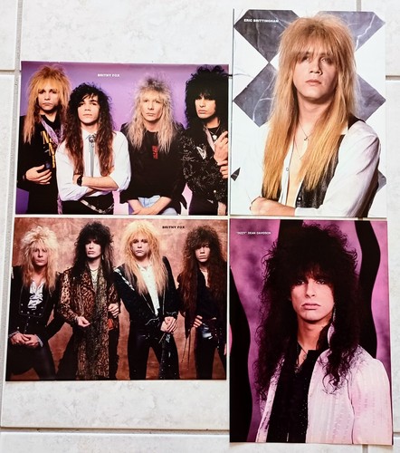BRITNY FOX~4 POSTER LOT~ORIG 1989 MAGAZINE PINUP~DEAN DAVIDSON/ERIC ...