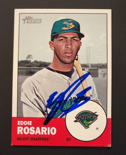 Eddie Rosario Signed 2012 Topps Heritage Minor League- (RC) Autograph ...