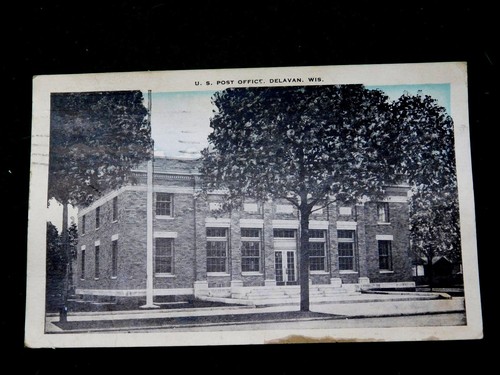 Vintage Early US Post Office, Delavan, Wisconsin Postcard P25 | eBay