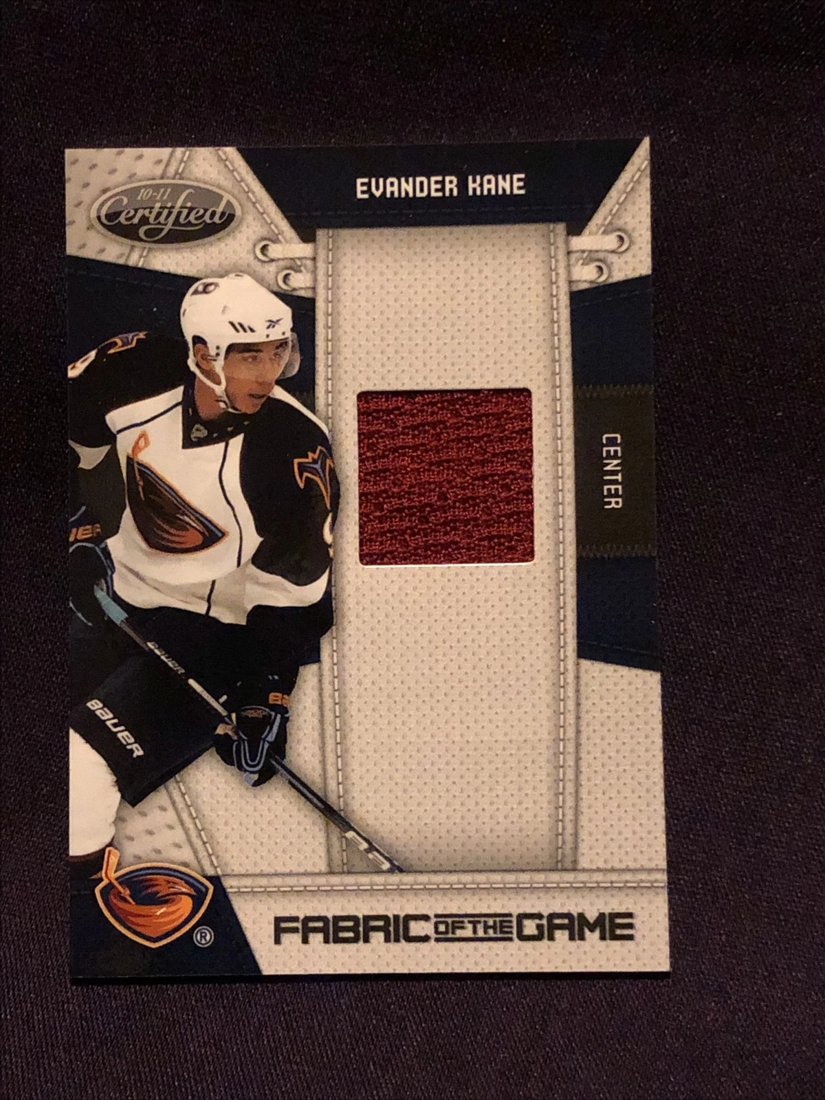 Evander Kane 2010 Certified #EVK Fabric of the Game Prime /25 Price ...