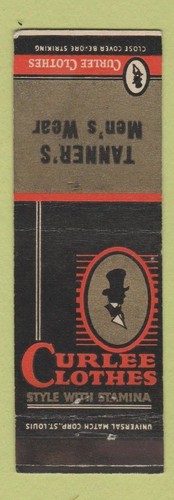 Matchbook Cover - Curlee Men's Clothes Tanner's | eBay