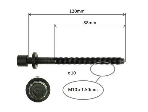 CYLINDER HEAD BOLT SET for VOLKWAGEN POLO CLASSIC 9N SEDAN 2004-2005 1 ...