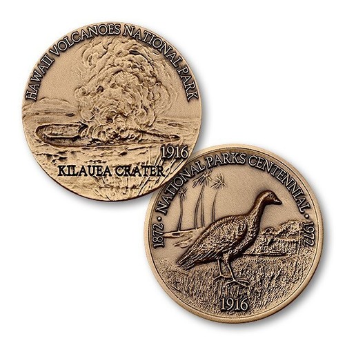 HAWAII VOLCANOES NATIONAL PARK KILAUEA CRATER BRONZE CHALLENGE COIN | eBay