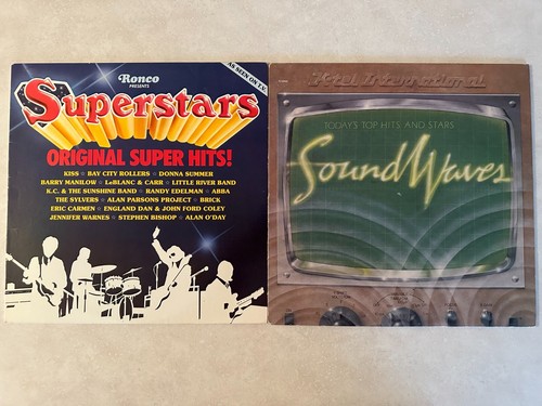 K-TEL KTEL & RONCO vinyl LP lot - Superstars 1978 - Sound Waves 1980 ...