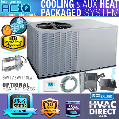 2 Ton ACIQ Central Air Conditioner Package Unit Outdoor AC System, 13.4 ...