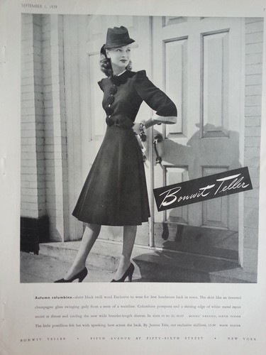 1939 Bonwit Teller Autumn Columbine Jeanne Tete Postillion Felt Hat ...