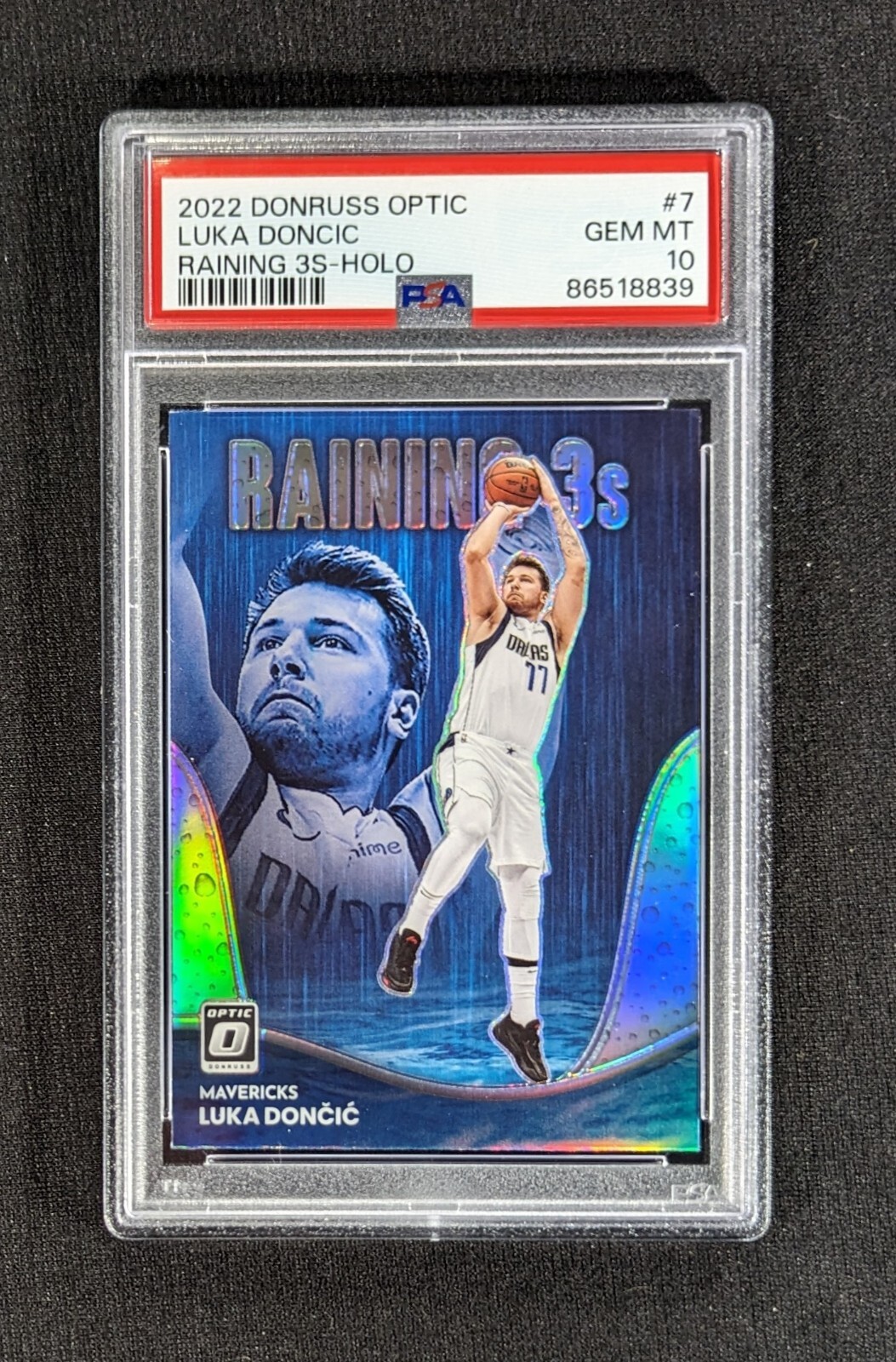 Luka Doncic 2022 Optic #7 Raining 3s - Holo Price Guide - Sports Card ...