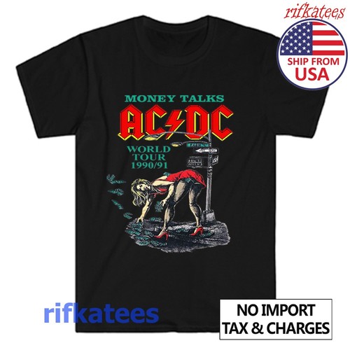 AC DC Money Talks 1990 1991 Men's Black Size S to 5XL | eBay