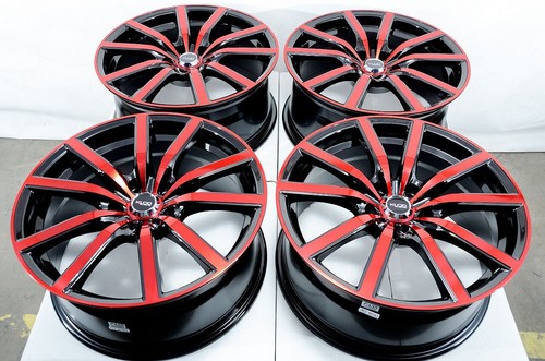 18" Wheels Rims Red Black 5x114.3 Fit Altima Sentra Veloster Sonata ...