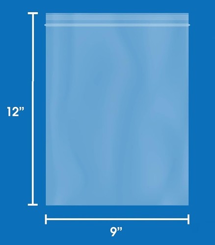 Clear Reclosable Plastic 2-Mil Bags Poly Jewelry Zipper Baggies (9"x12 ...