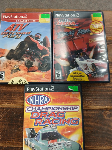 Playstation 2 Racing game lot- NHRA Drag Racing, ATV Offroad Fury, IHRA ...