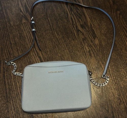 Michael Kors Light Blue Jet Set Crossbody Bag Silver Hardware | eBay