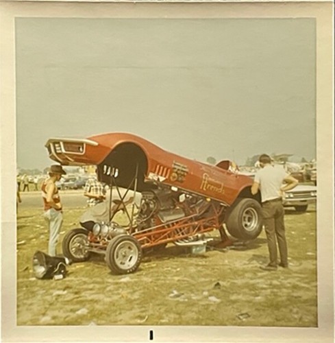 VRHTF NHRA VTG RARE "MARV ELDRIDGE FTRENDS CORVETTE ROADSTER" 3.5" X 3. ...