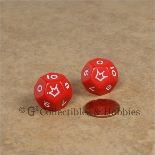 Set of 2 Red D12 Jester Dice (0 to 10) 12 Sided RPG Die Koplow 18mm | eBay