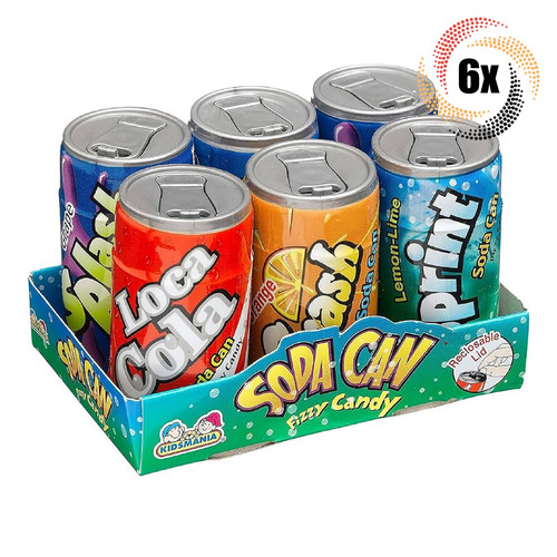 6x Packs Kidsmania Soda Can Assorted Fizzy Candy | 6 Cans Per Pack | 1 ...