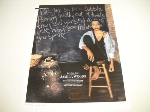 JAMILA WOODS The Old Soul sits cross-legged on stool 2016 Promo Poster ...