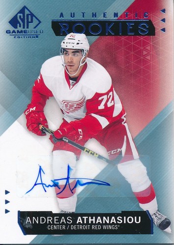 2015/16 SP Game Used 106 Andreas Athanasiou Blue Authentic Rookies Auto ...