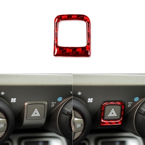 Red Carbon Fiber Hazard Warning Light Button Cover For Chevrolet Camaro ...