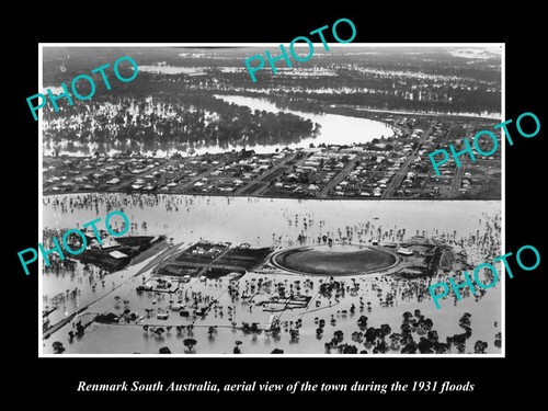 OLD LARGE HISTORIC PHOTO RENMARK SOUTH AUSTRALIA AERIAL VIEW OF 1931 ...