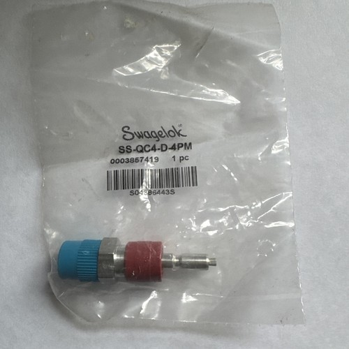 New Swagelok SS-QC4-D-4PM Instrumentation Quick Connect Stem with Valve ...